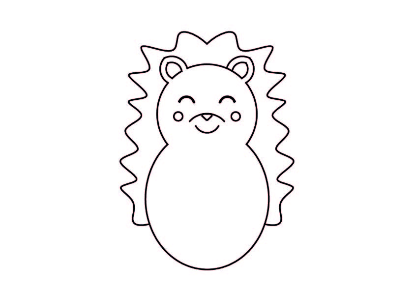 Woodland animal Coloring page HEDGEHOG (CP018) – munddu